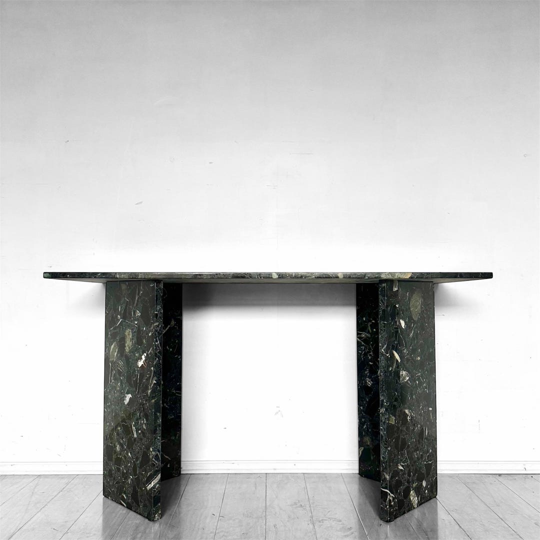 Vintage Green Marinace Granite Console Table or Stone Hallway Table MCM ...