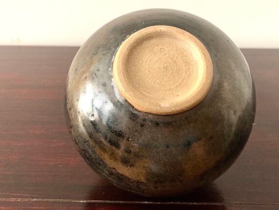 Art & Collectibles Studio Pottery Metallic Gunmetal Spherical Vintage ...