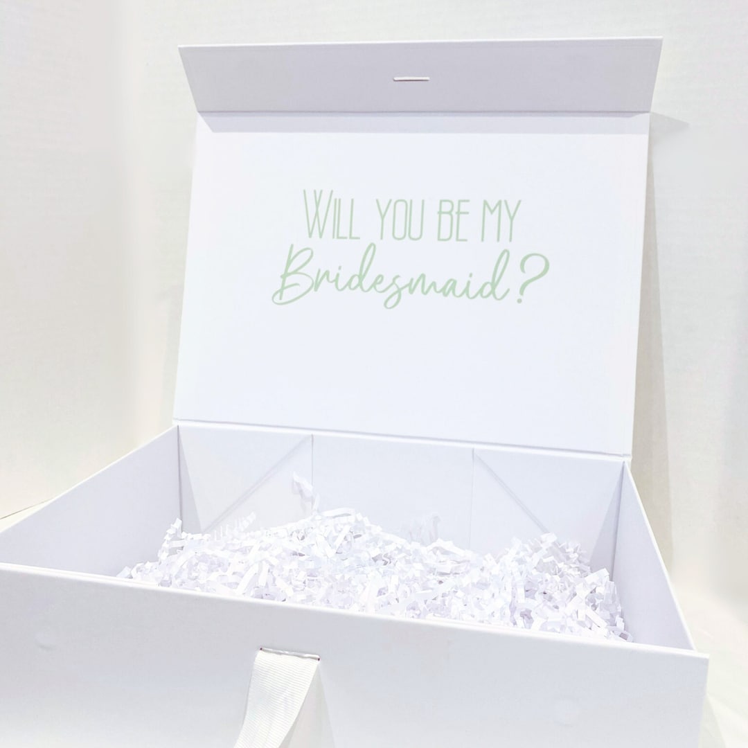Sage Green Bridesmaids Proposal Box, Sage Green Personalised Bridesmaid ...