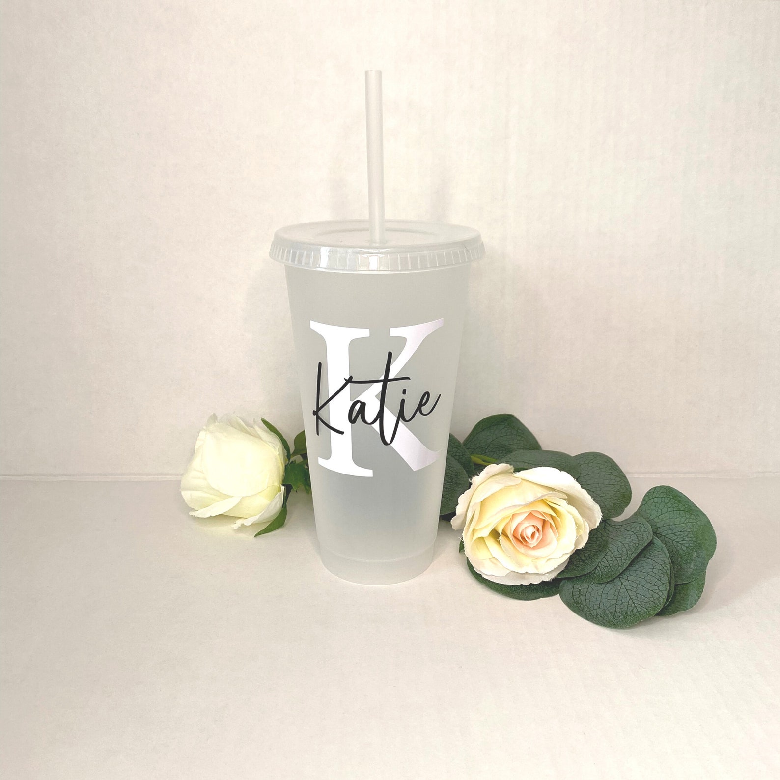 Personalised Cold Cup With Lid and Straw Bridesmaids Gift - Etsy UK