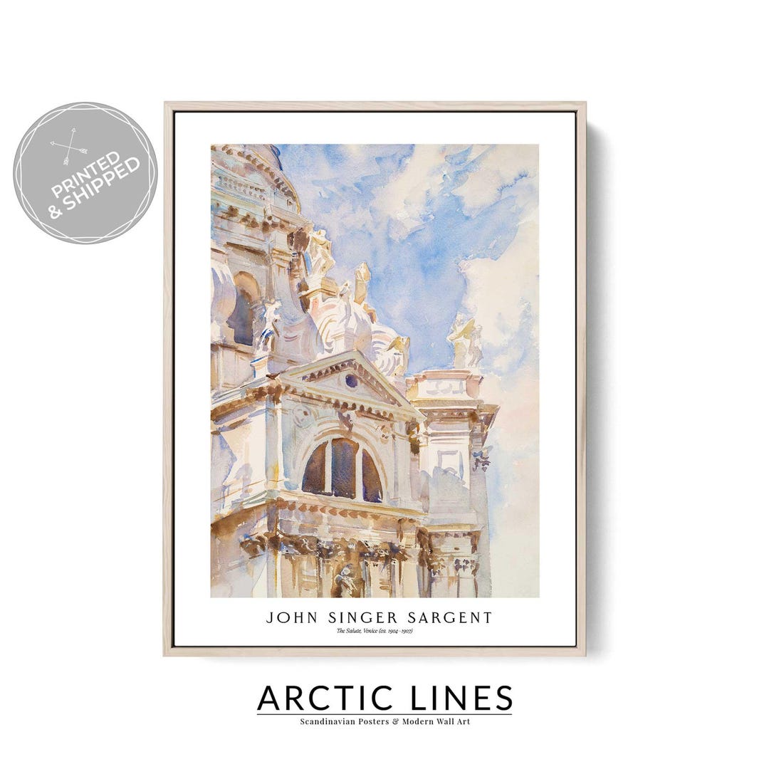 John Singer Sargent Venice Wall Art Print the Salute Watercolor ...