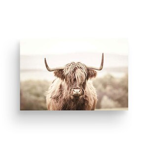Highland Cow Poster Canvas Painting Autumn Fall Scenery Picture Wall ...