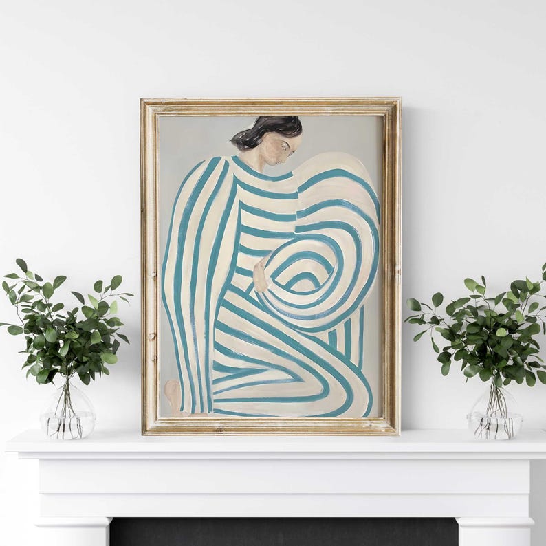 Abstract Woman Wall Art, Modern Figurative Illustration, Minimalist ...