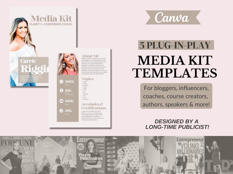 Grow Income With PR Media Kit Templates Media Kit - Etsy