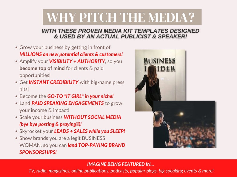 Grow Income With PR Media Kit Templates Media Kit - Etsy