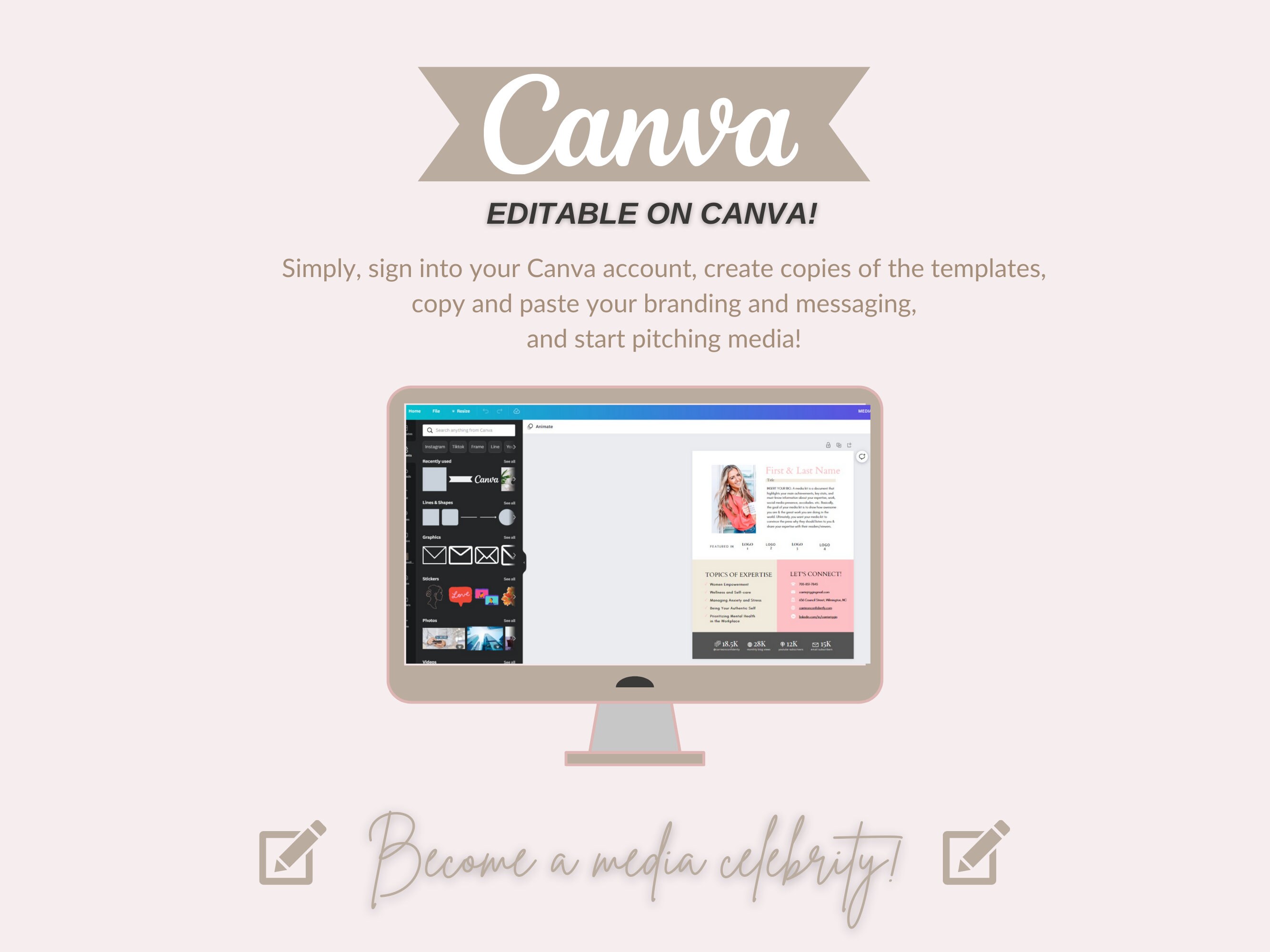 Grow Income With PR Media Kit Templates Media Kit - Etsy
