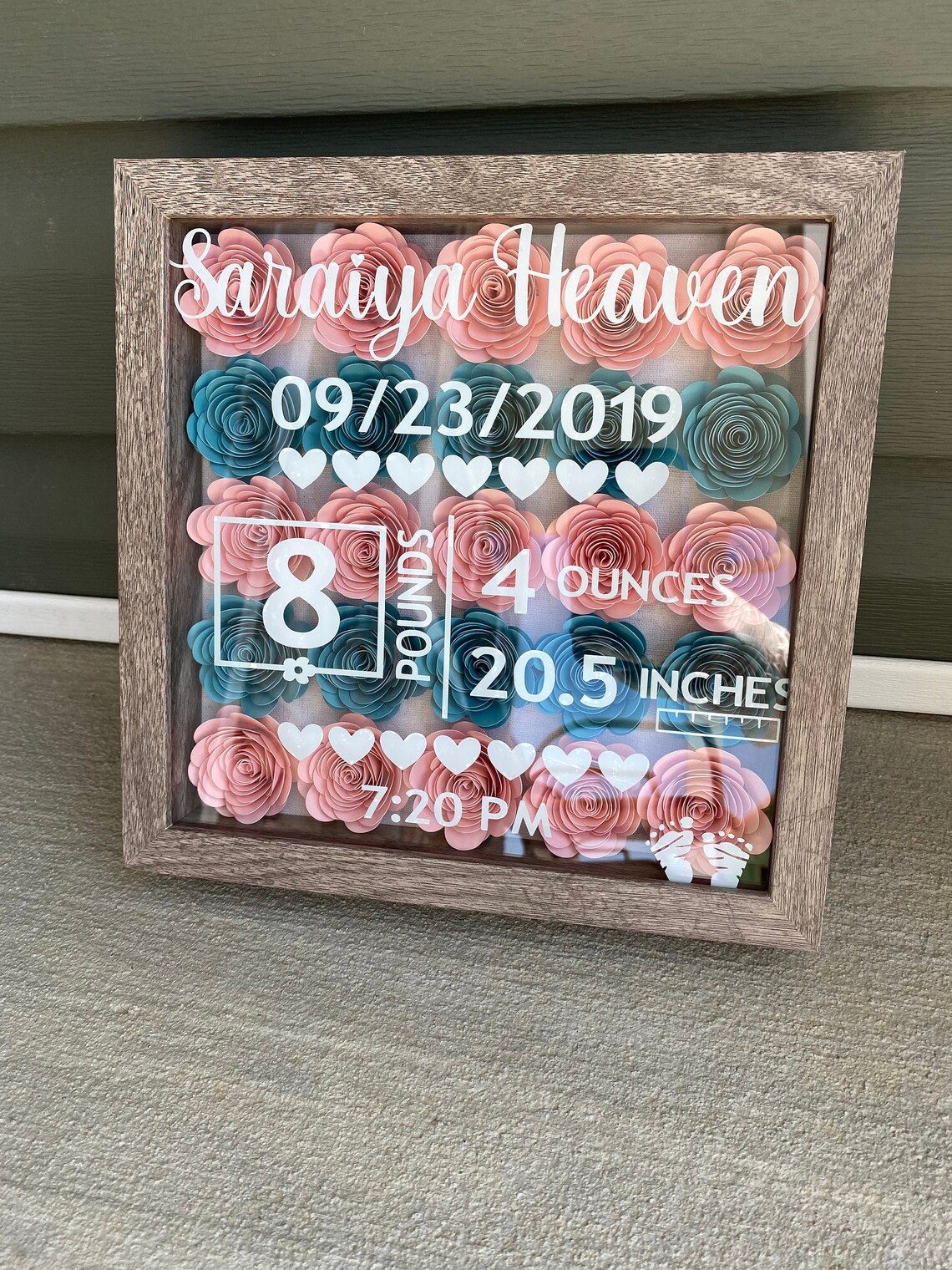 Personalized Birth Stat, Shadow Box, Birth Announcement - Etsy