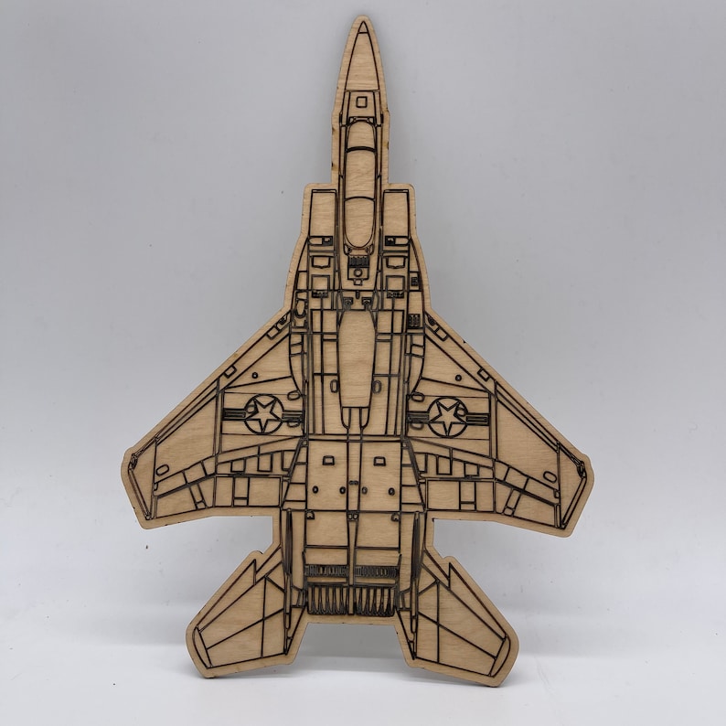 Fighter Jet, Laser Cut Laser Engraved, Unfinished Wood Shape Airplane ...