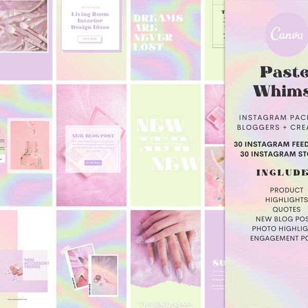 Pastel Instagram Template - Etsy