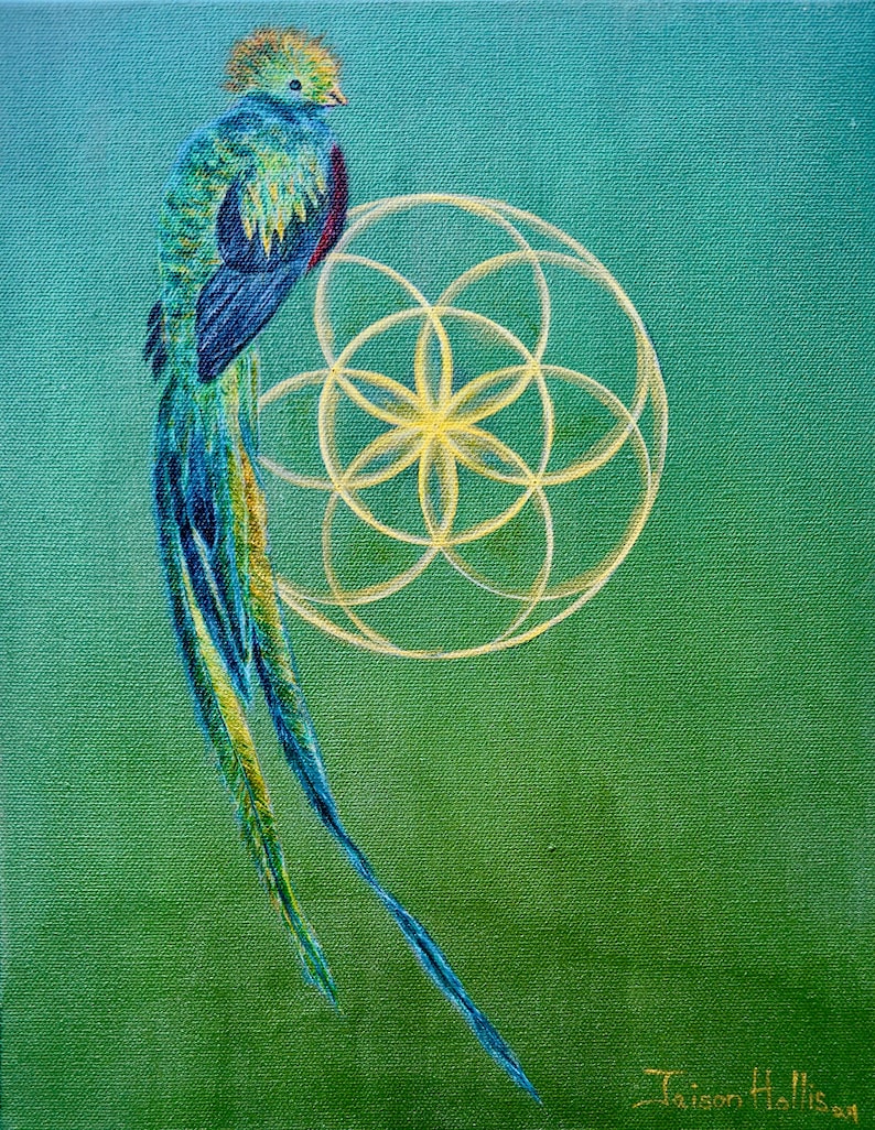 Royal Quetzal: Holographic, Fibonacci Spiral, Golden Ratio, Original ...