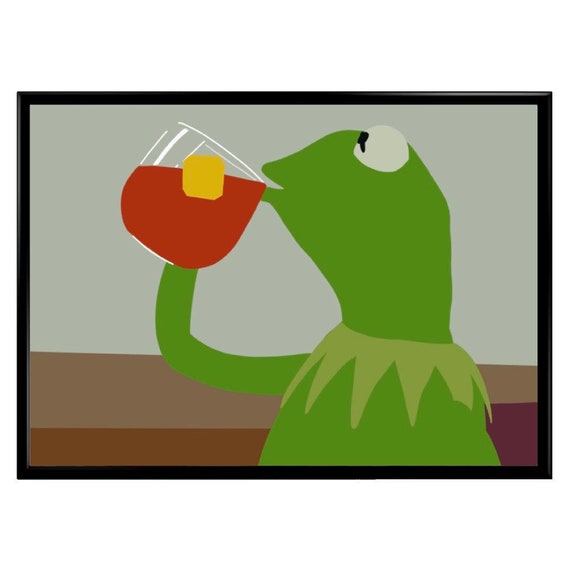 Kermit Drinking Wine
