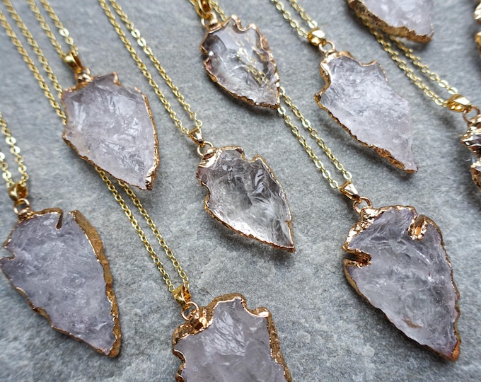 24k Gold Plated Crystal Quartz Geode Necklace - Natural Quartz Pendant ...