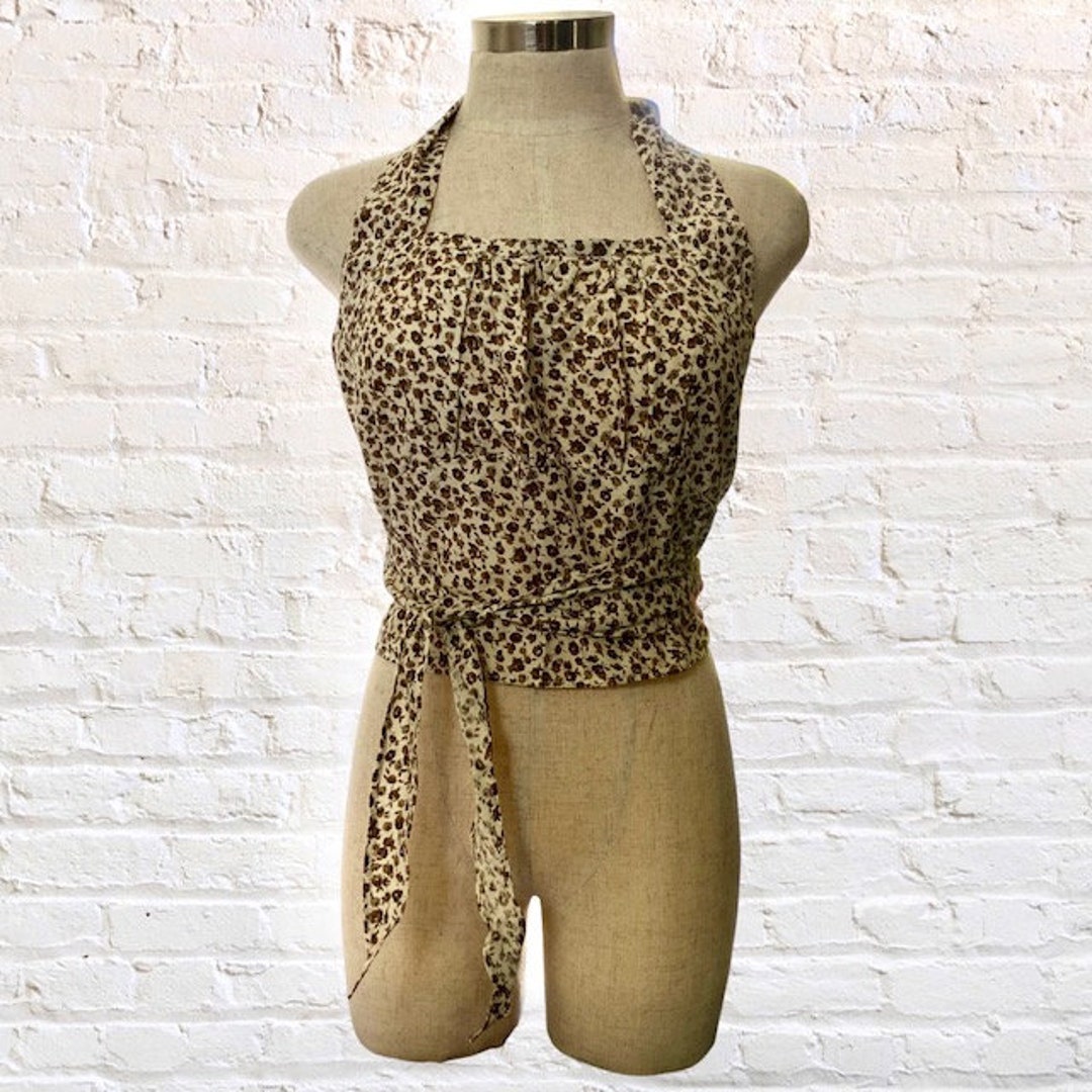 The NITA ARLENE Authentic 1950s Pattern Halter Wrap Top With Vintage ...