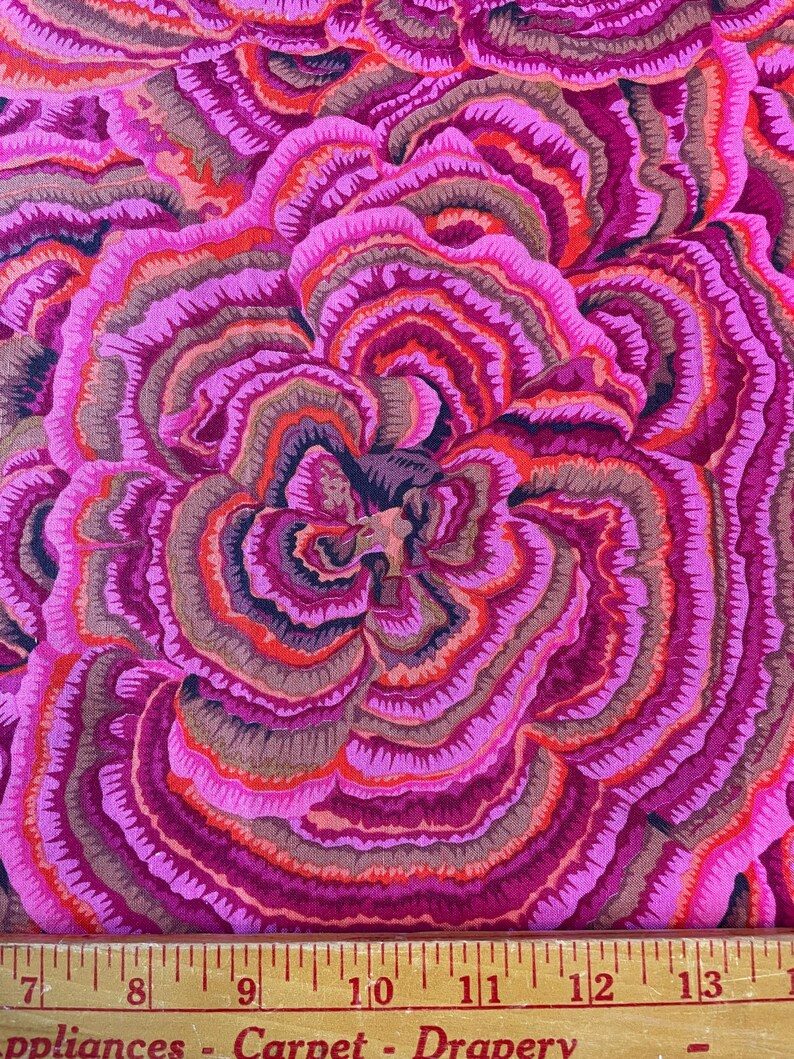 Kaffe Fassett Cabbage Leaf Pattern Oranges Pinks Fuchsias Browns Fat ...