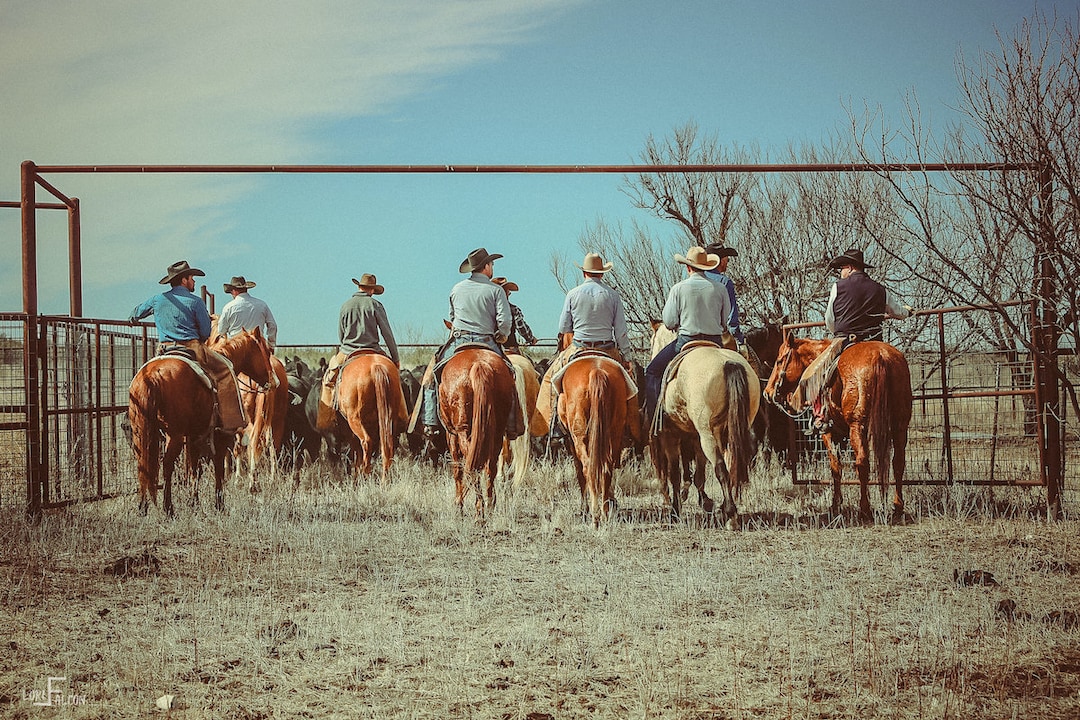 Texas Cowboys With Horses Western Art Print Cowboy Art Home Decor - Etsy