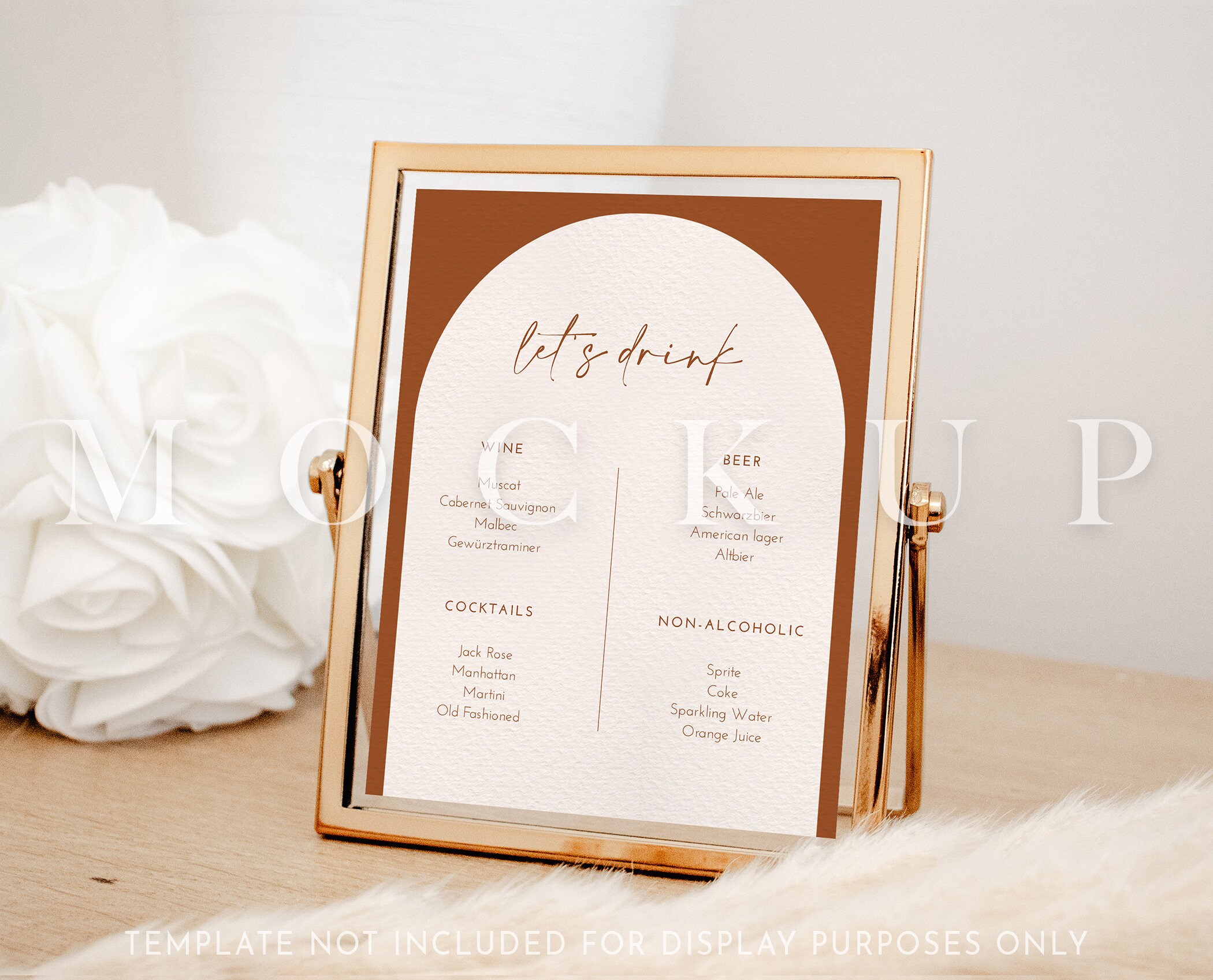 8x10 Sign Mock Table Number Mock Up Bar Menu Mock Up | Etsy