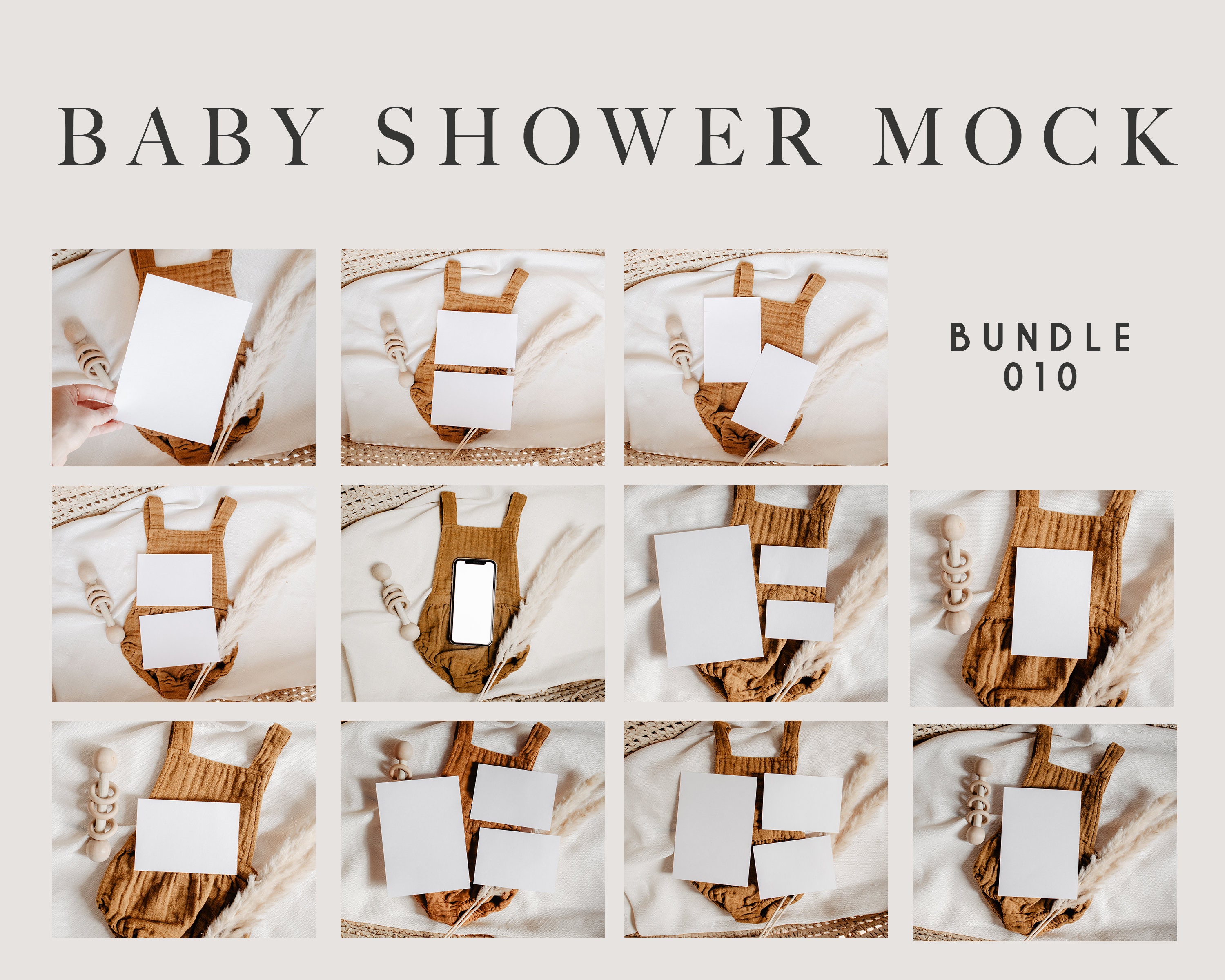 11 Baby Shower Stationary Mockup Bundle Multi Pack Mock Baby | Etsy