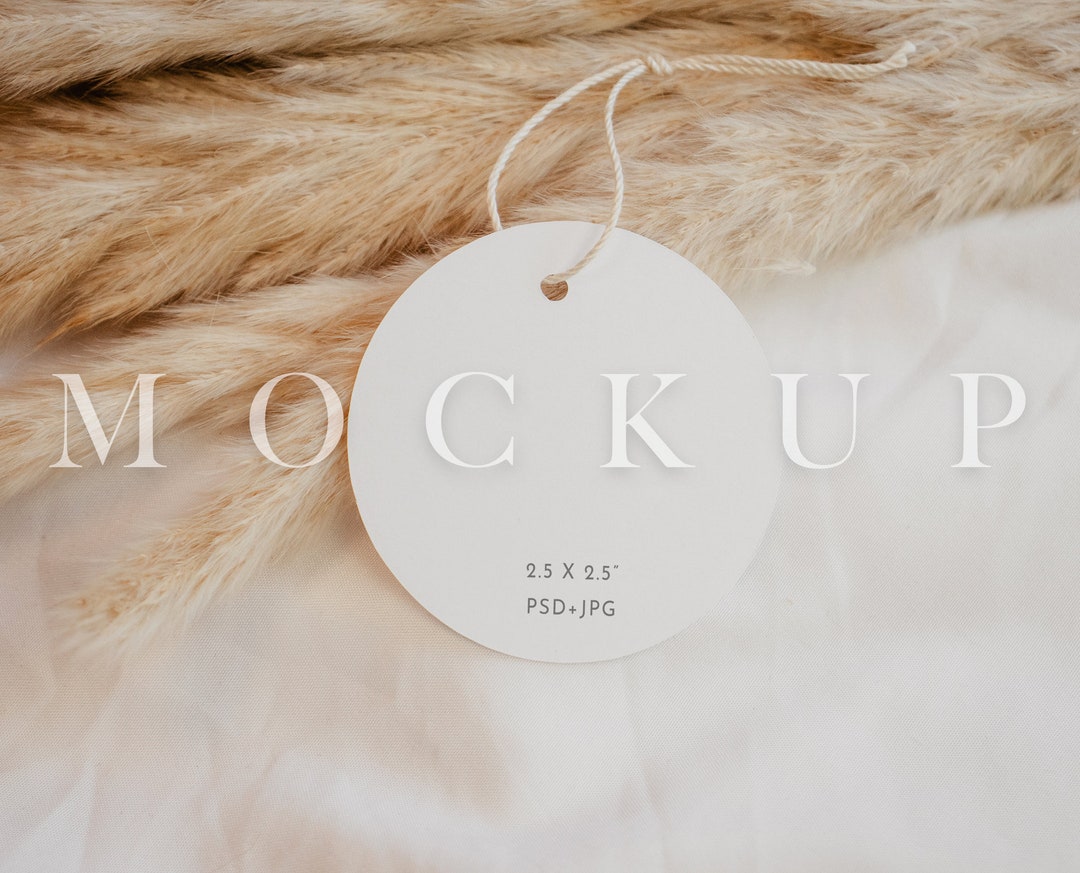 2.5 X 2.5 Tag Mockup, Hang Tag Mock, Clothing Tag Mock, Round Tag ...