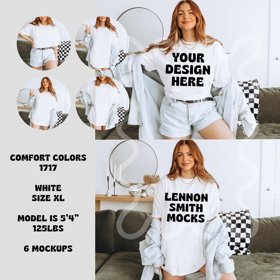 White Comfort Colors 1717 Mockup, White Mockup, Comfort Colors Mockup ...