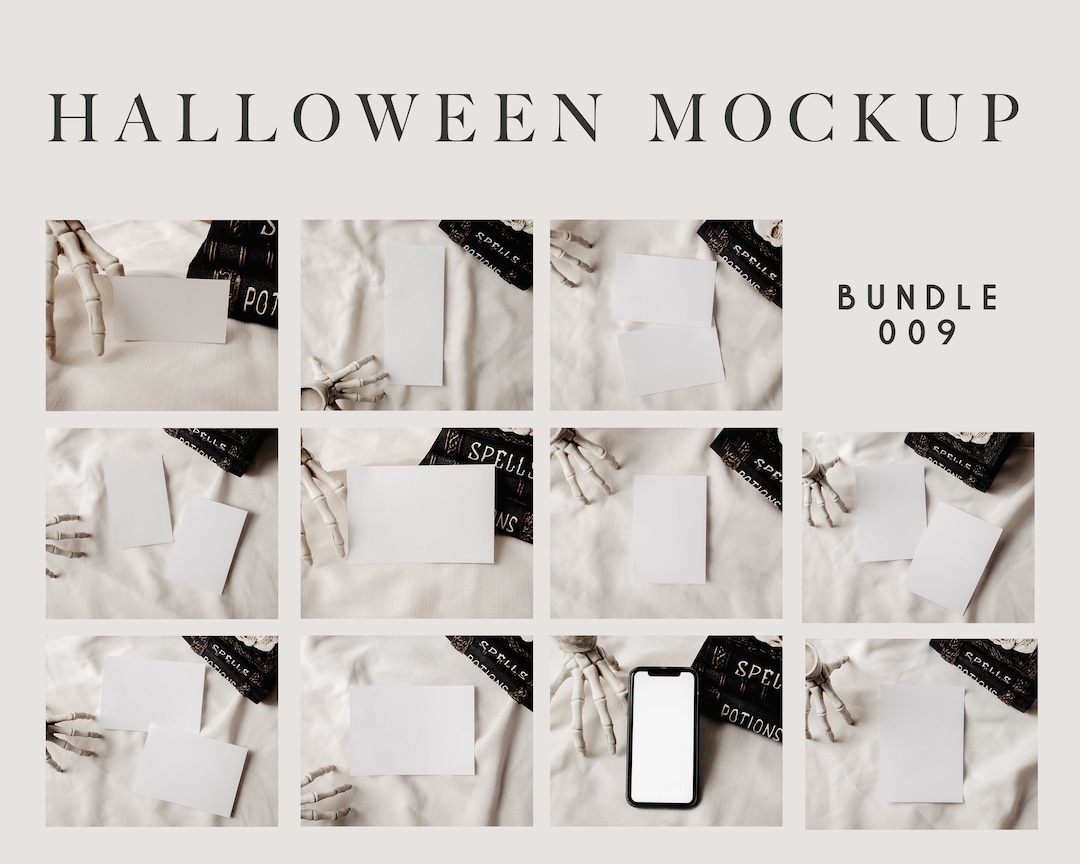 Halloween Stationary Mockup Bundle, Multi Pack Mock, Halloween Mock Up ...
