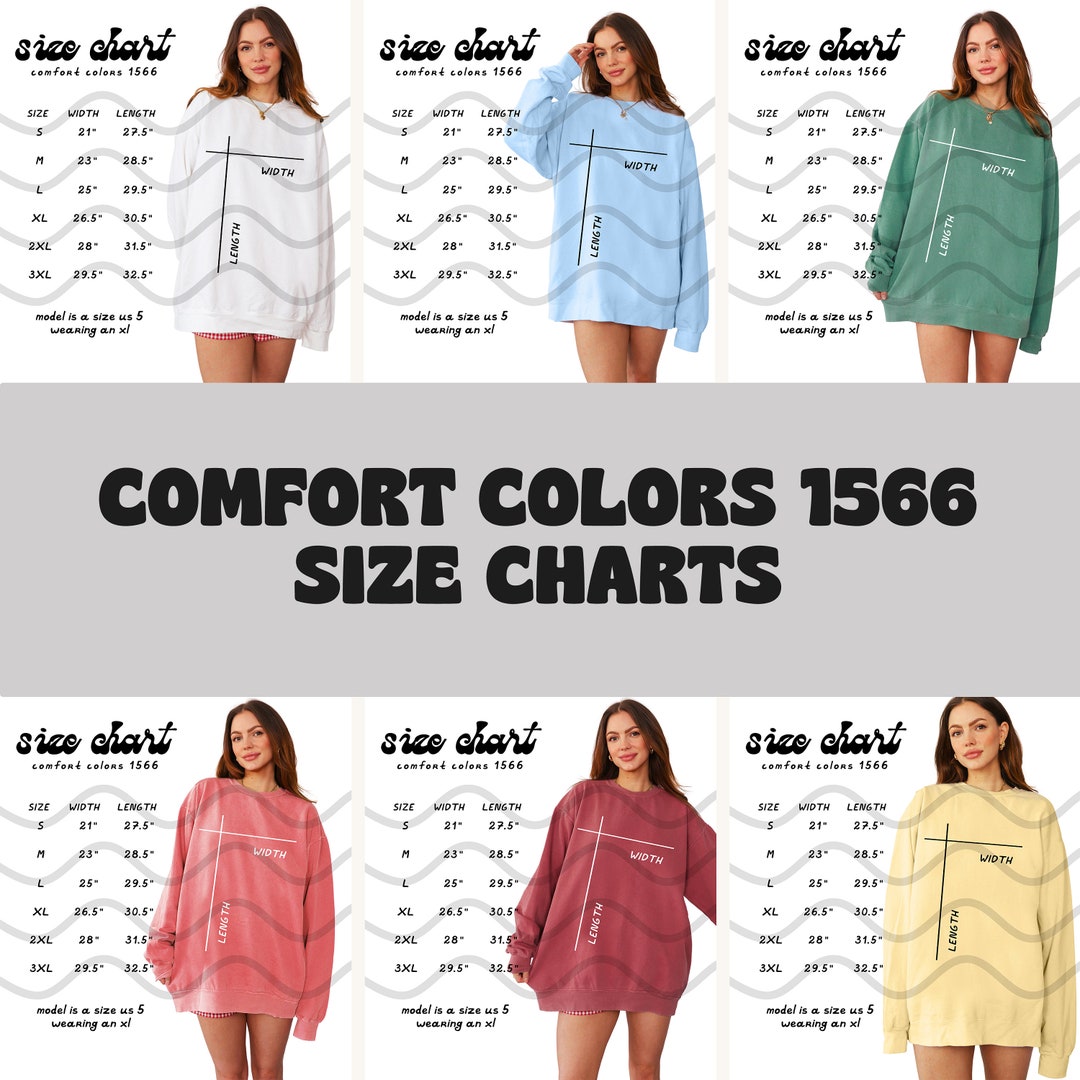 Comfort Colors 1566 Size Chart, Comfort Colors Size Chart, Size Chart ...