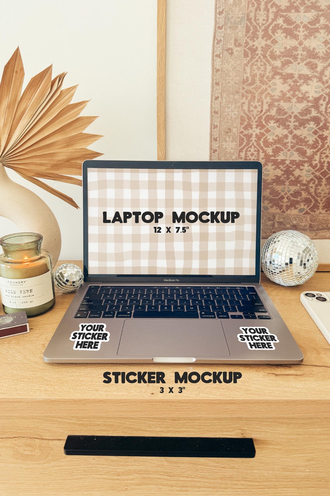 Die Cut Sticker Mockup, Sticker Mockup, Computer Mockup, Printify ...