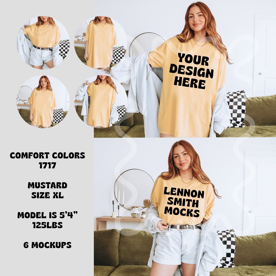 Mustard Comfort Colors 1717 Mockup, Mustard Mockup, Comfort Colors ...