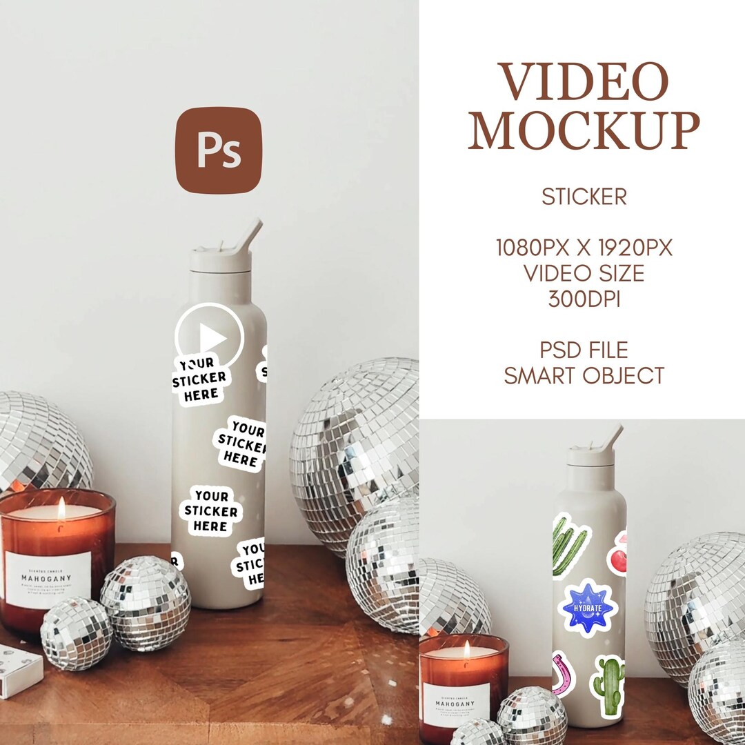 Video Mockup, Sticker Mockup, Video Sticker Mockup Photoshop, Sticker ...