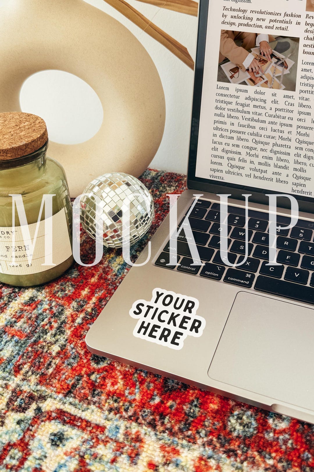 Die Cut Sticker Mockup, Sticker Mockup, Computer Mockup, Printify ...