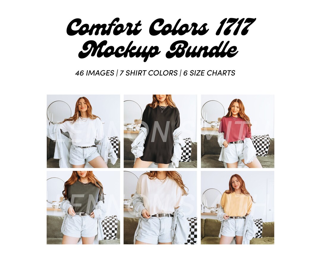 Comfort Colors Mockup Bundle, Comfort Colors C1717 Mock Bundle, Comfort ...