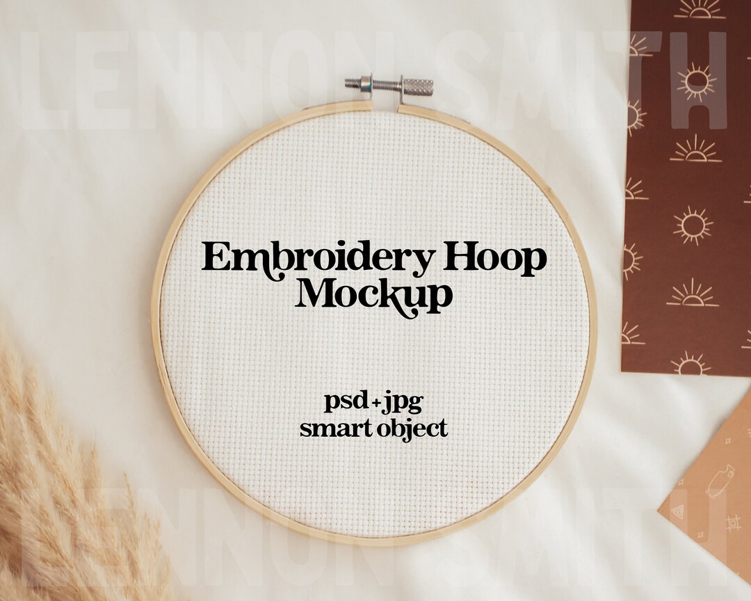 Embroidery Hoop Mockup, Cross Stitch Mock, Sewing Mockup, Embroider ...