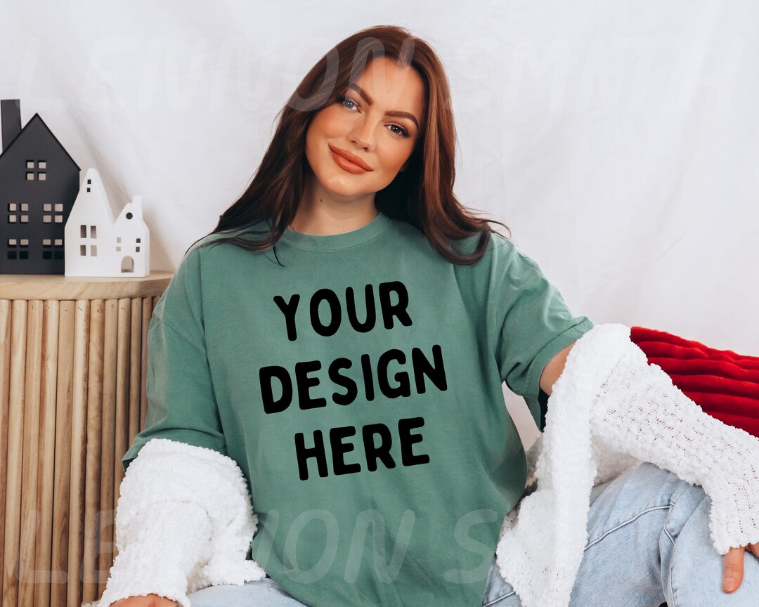 Christmas Light Green Comfort Colors C1717 Mockup, Holiday Light Green ...