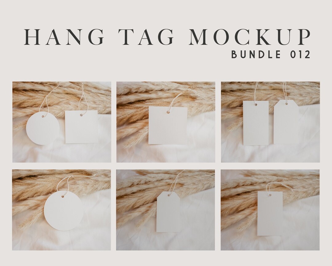 Tag Mockup Bundle, Hang Tag Mock, Clothing Tag Mock, Round Tag Mockup ...