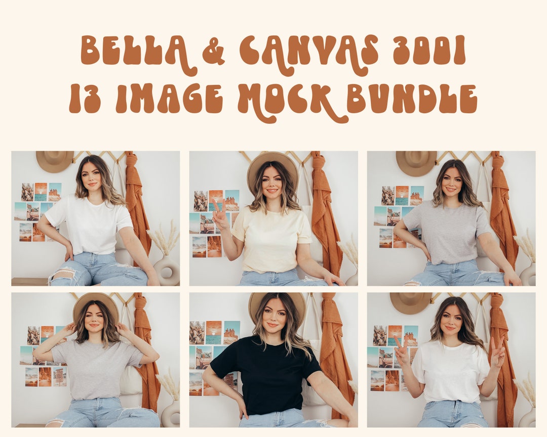 Boho Bella and Canvas Mockup Bundle, Desert Shirt Mockup Bundle, Boho ...