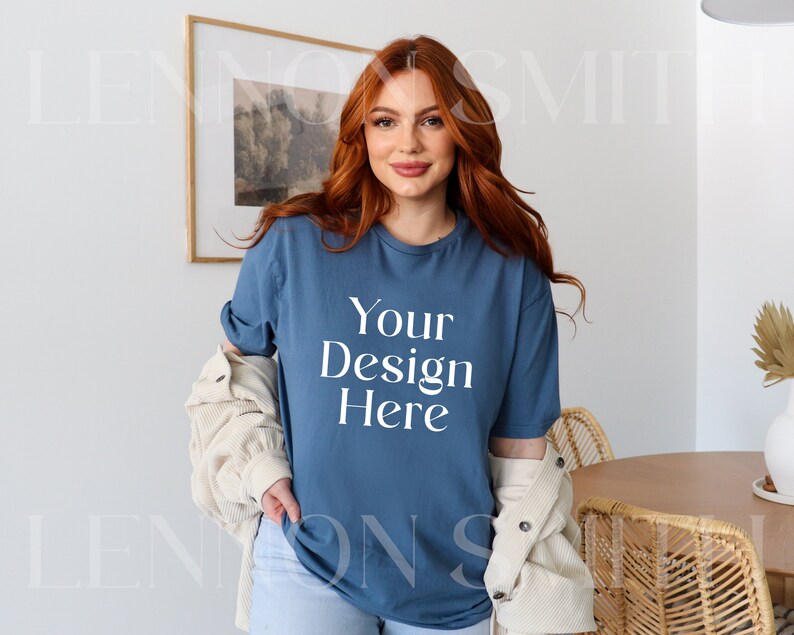 Indigo Blue Gildan 64000 Mockup Indigo Blue Gildan Shirt - Etsy