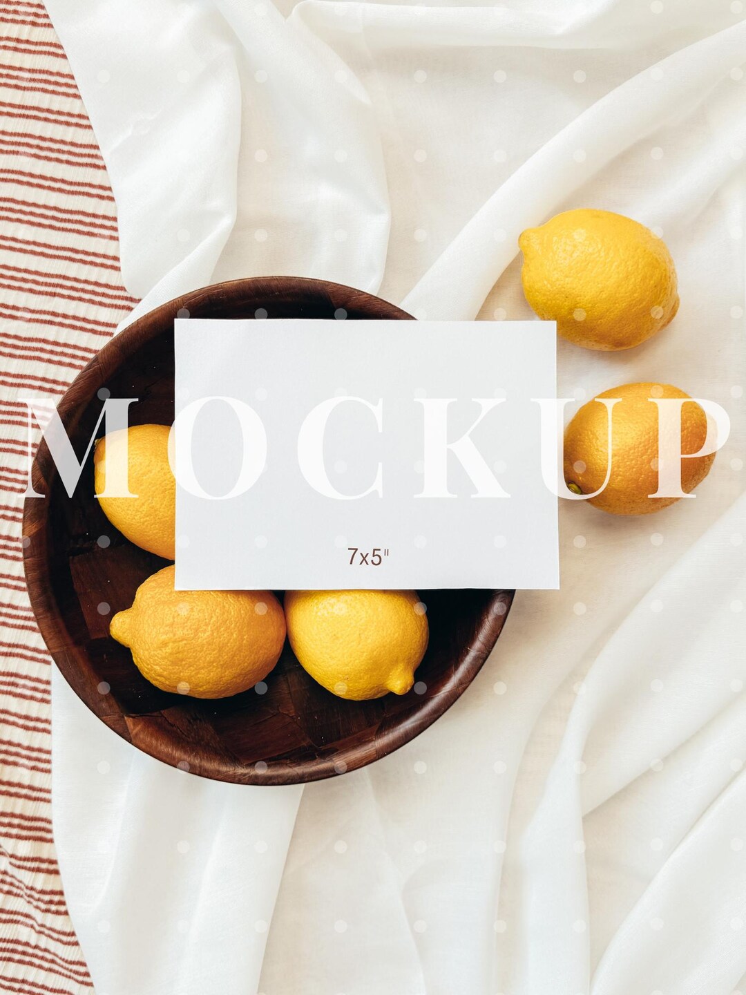 Canva Mockup, Lemon Card Stationery Mockup, Canva Wedding Mockup, 7x5 ...