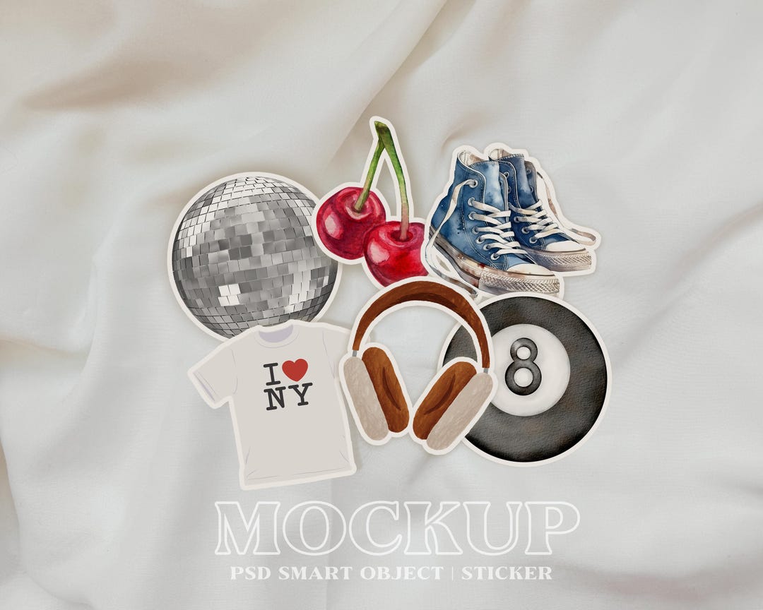 Stacked Sticker Mockup, Sticker Mockup, Canva Mockup, Printify Sticker ...