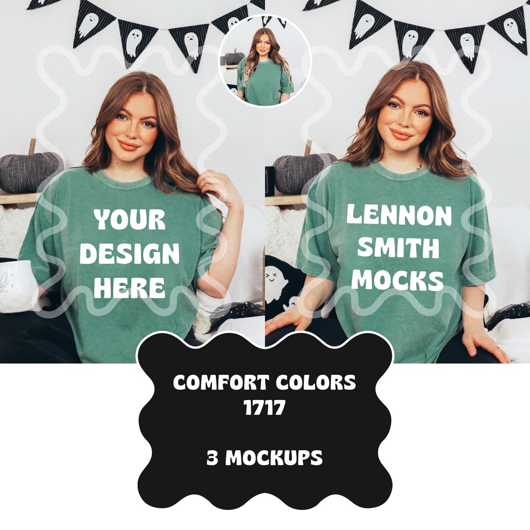 Light Green Comfort Colors C1717 Mockup, Light Green Mockup, Comfort ...