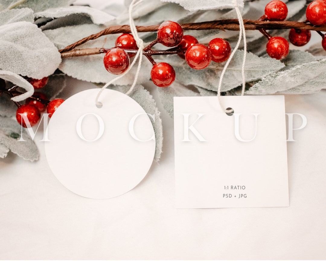 Square and Circle Tag Mockup Hang Tag Mock Clothing Tag - Etsy