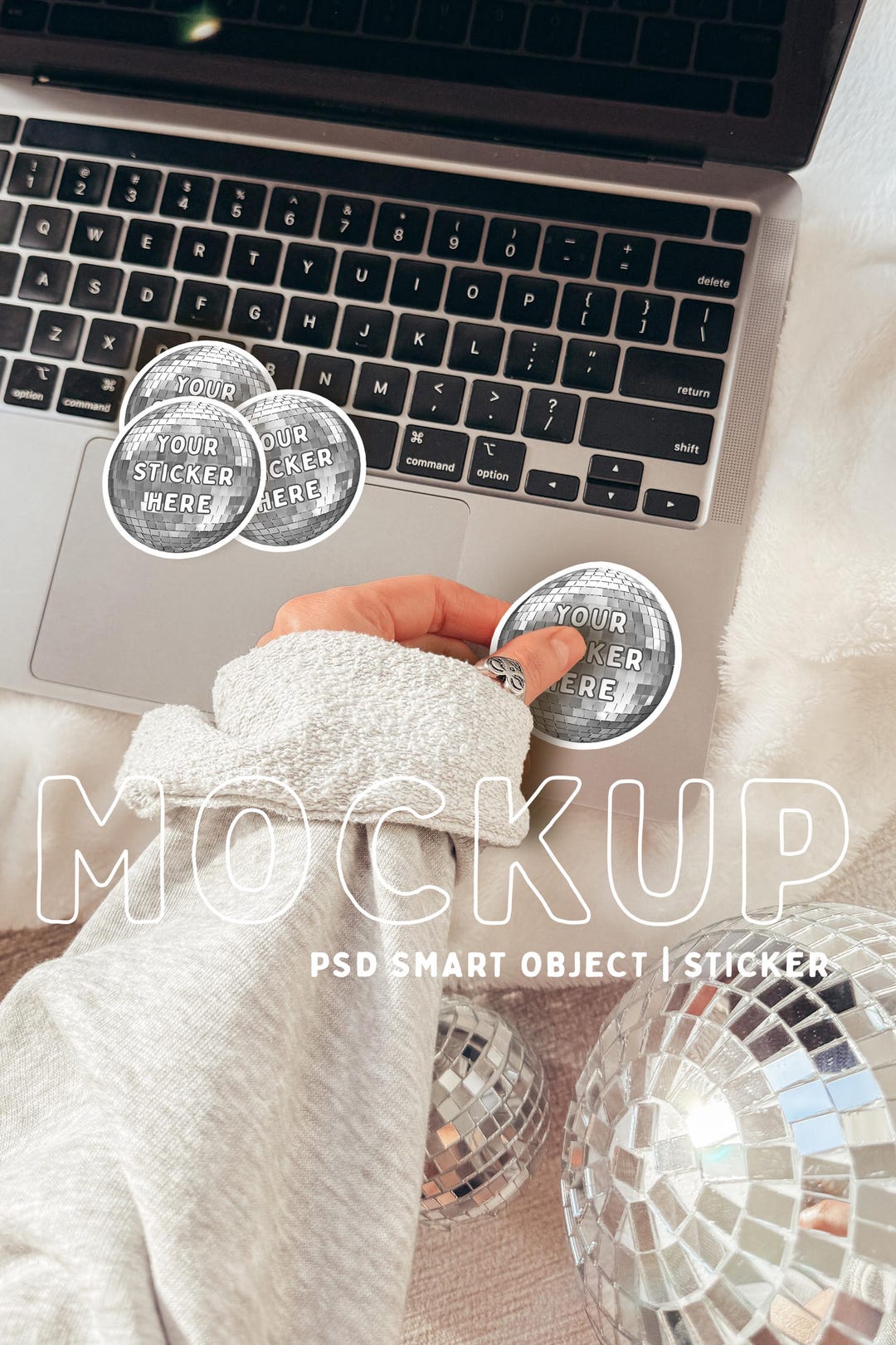 Die Cut Sticker Mockup, Sticker Mockup, Computer Mockup, Printify ...