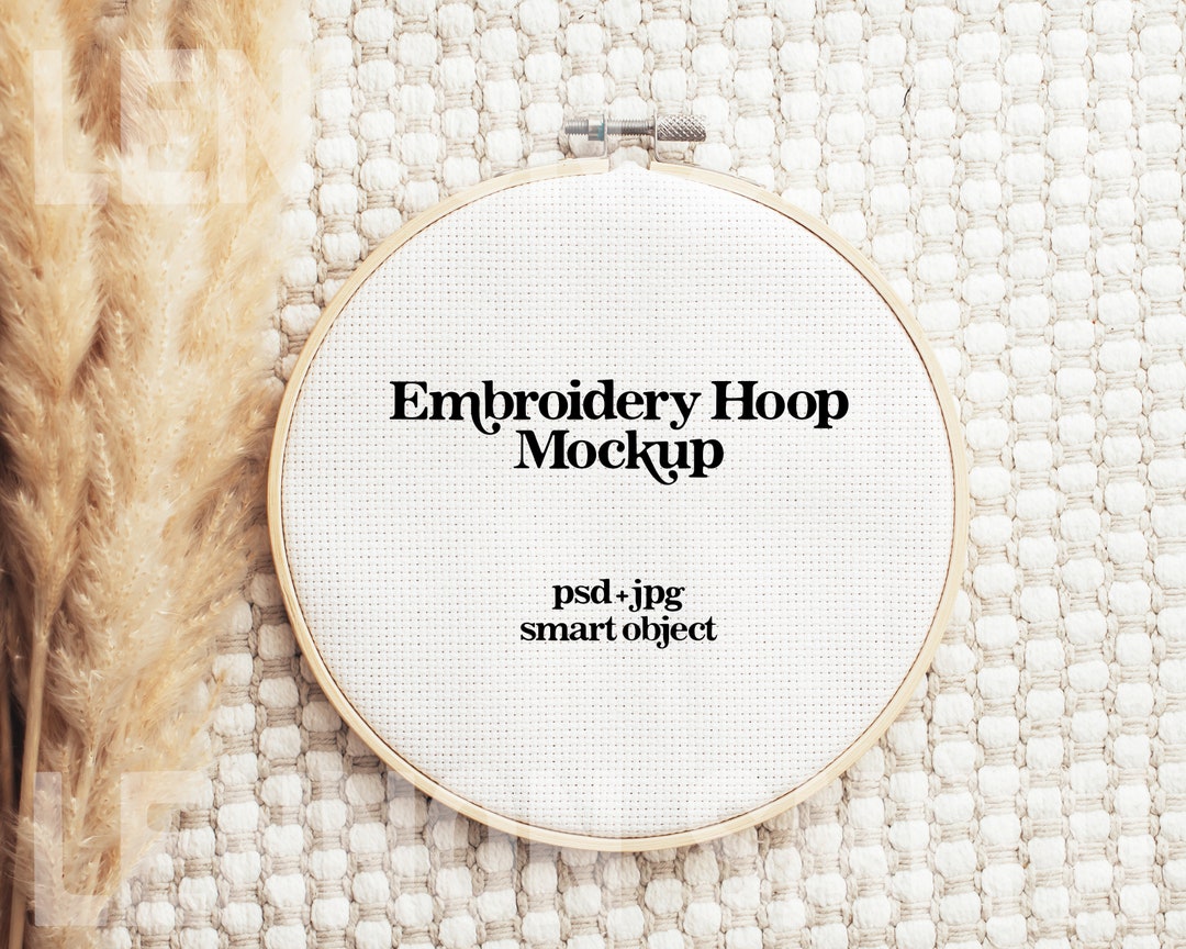 Embroidery Hoop Mockup, Cross Stitch Mock, Sewing Mockup, Embroider ...