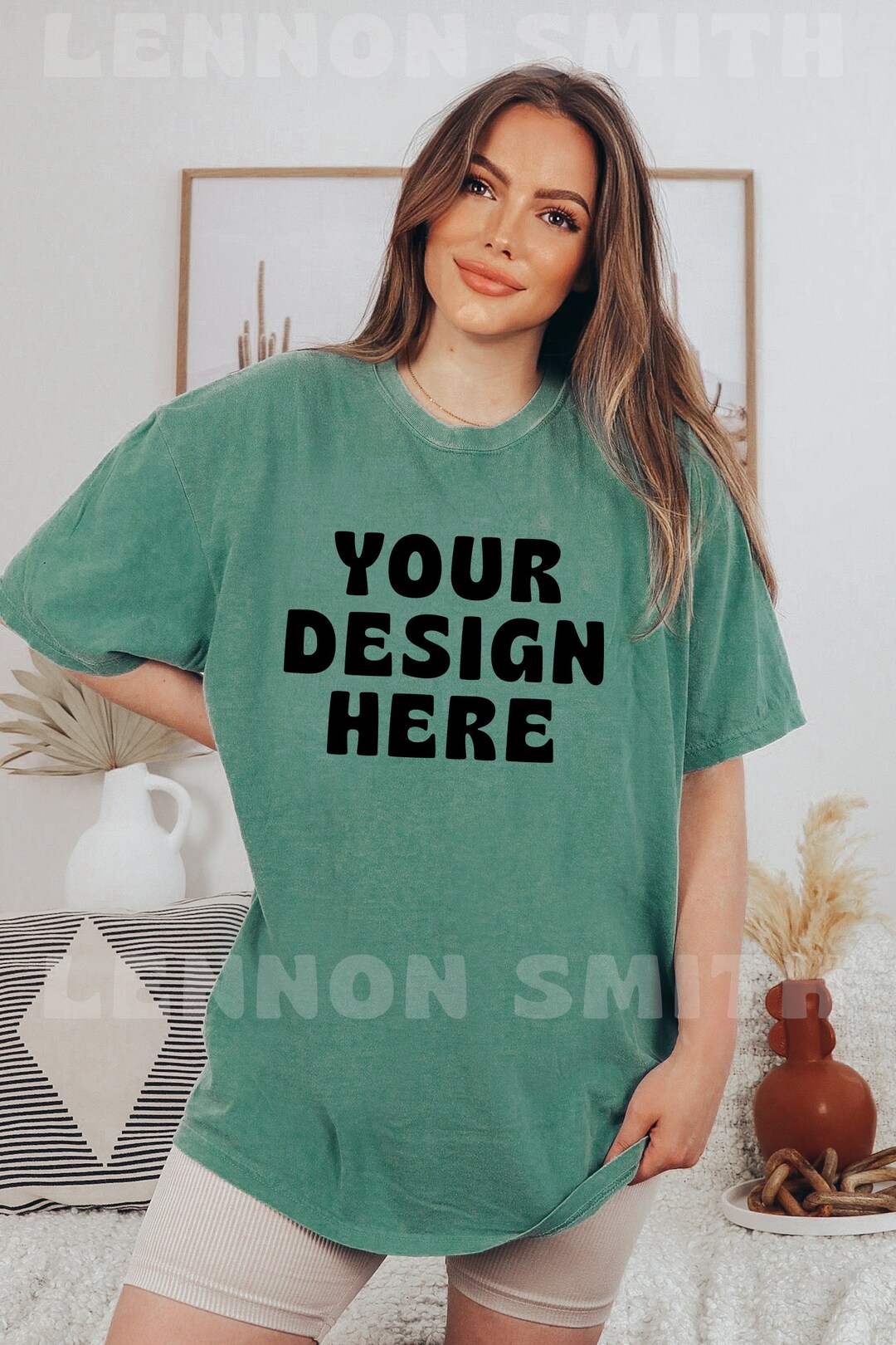 Light Green Comfort Colors C1717 Mockup, Light Green Mockup, Comfort ...