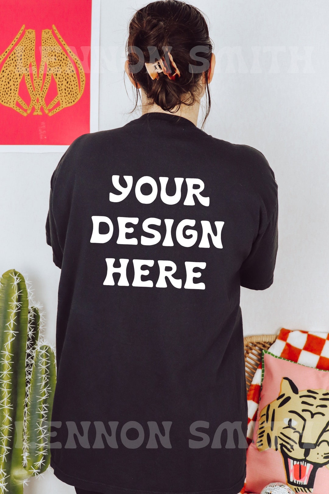 Black Comfort Colors 1717 Back Mockup, Back Mockup, Comfort Colors ...