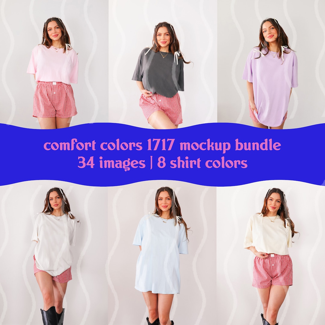 Comfort Colors Mockup Bundle, Coquette Comfort Colors 1717 Mock Bundle ...