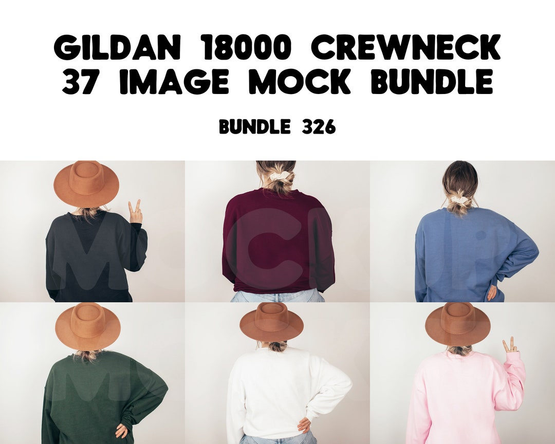 Back of Gildan 18000 Crewneck Mockup Bundle, Back of Gildan Crewneck ...