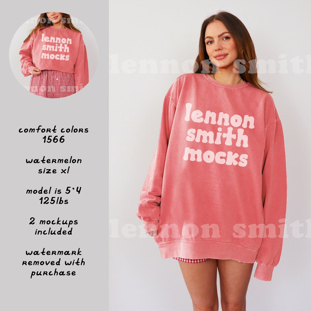Watermelon Comfort Colors 1566 Mock-up, Comfort Colors Crewneck Mockup ...