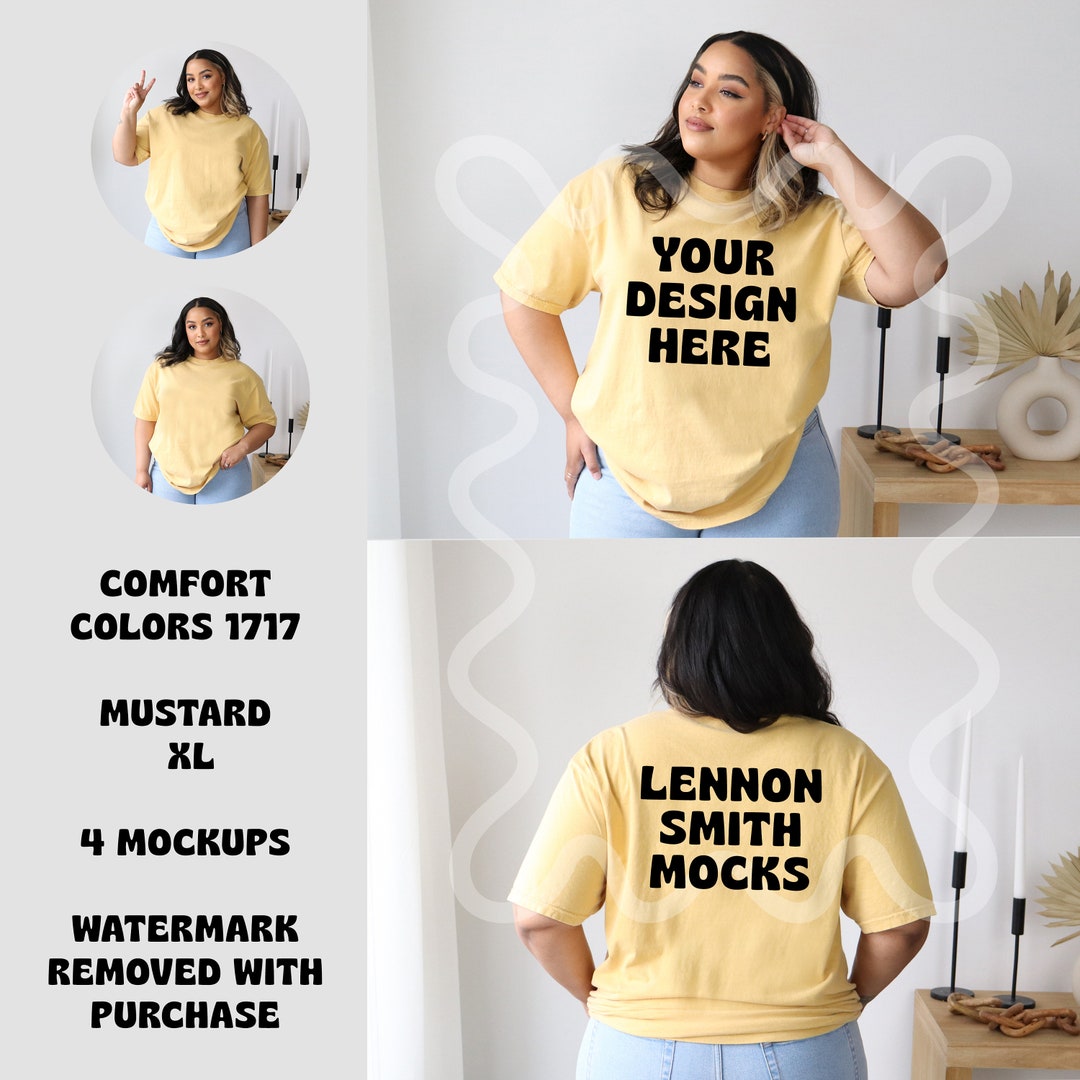 Mustard Comfort Colors C1717 Mockup, Mustard Mockup, Comfort Colors ...