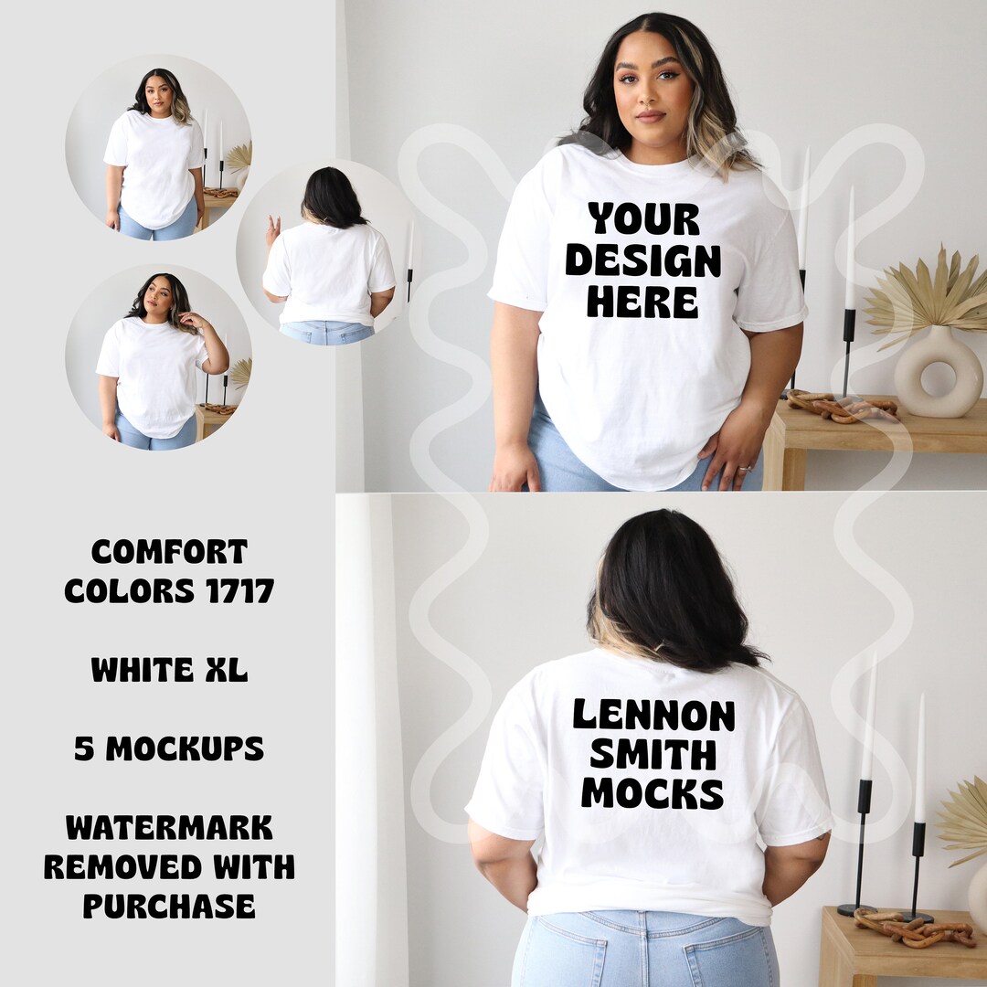 White Comfort Colors C1717 Mockup, White Mockup, Comfort Colors Mockup ...