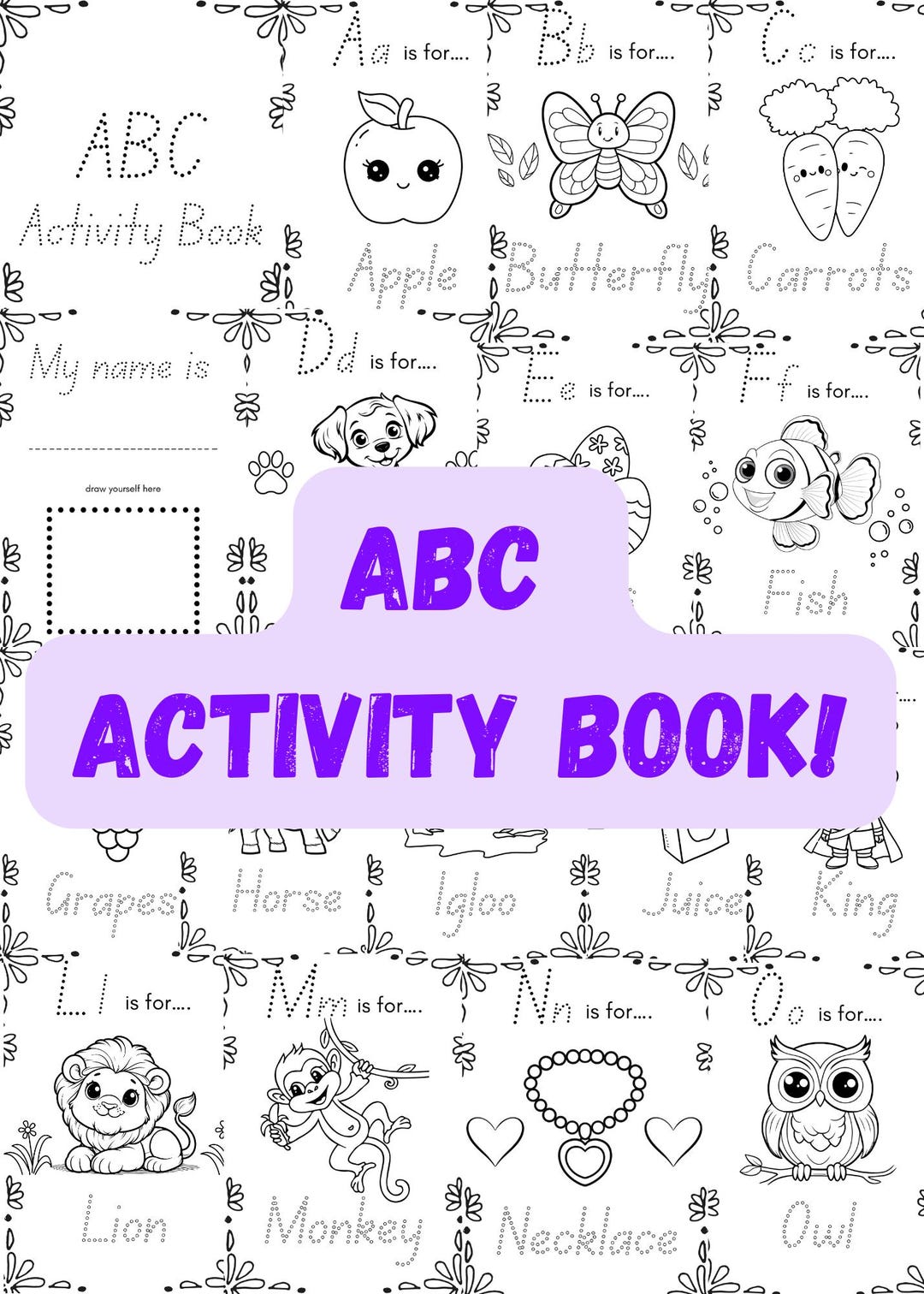 ABC Activity Book! First Alphabet Book, Kids Activities, Kids Coloring ...