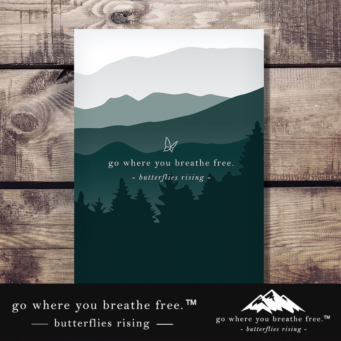 Go Where You Breathe Free® Butterflies Rising Poem 10 X 10 PRINTABLE ...